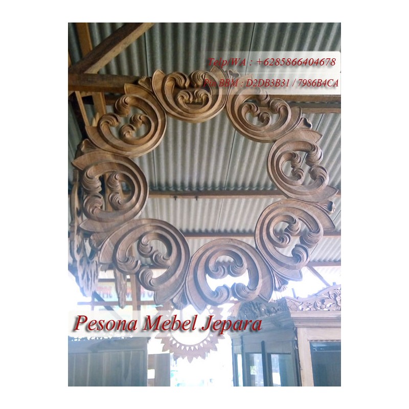 Bingkai atau Pigura Cermin Waru Kayu Jati Pesona Mebel Jepara